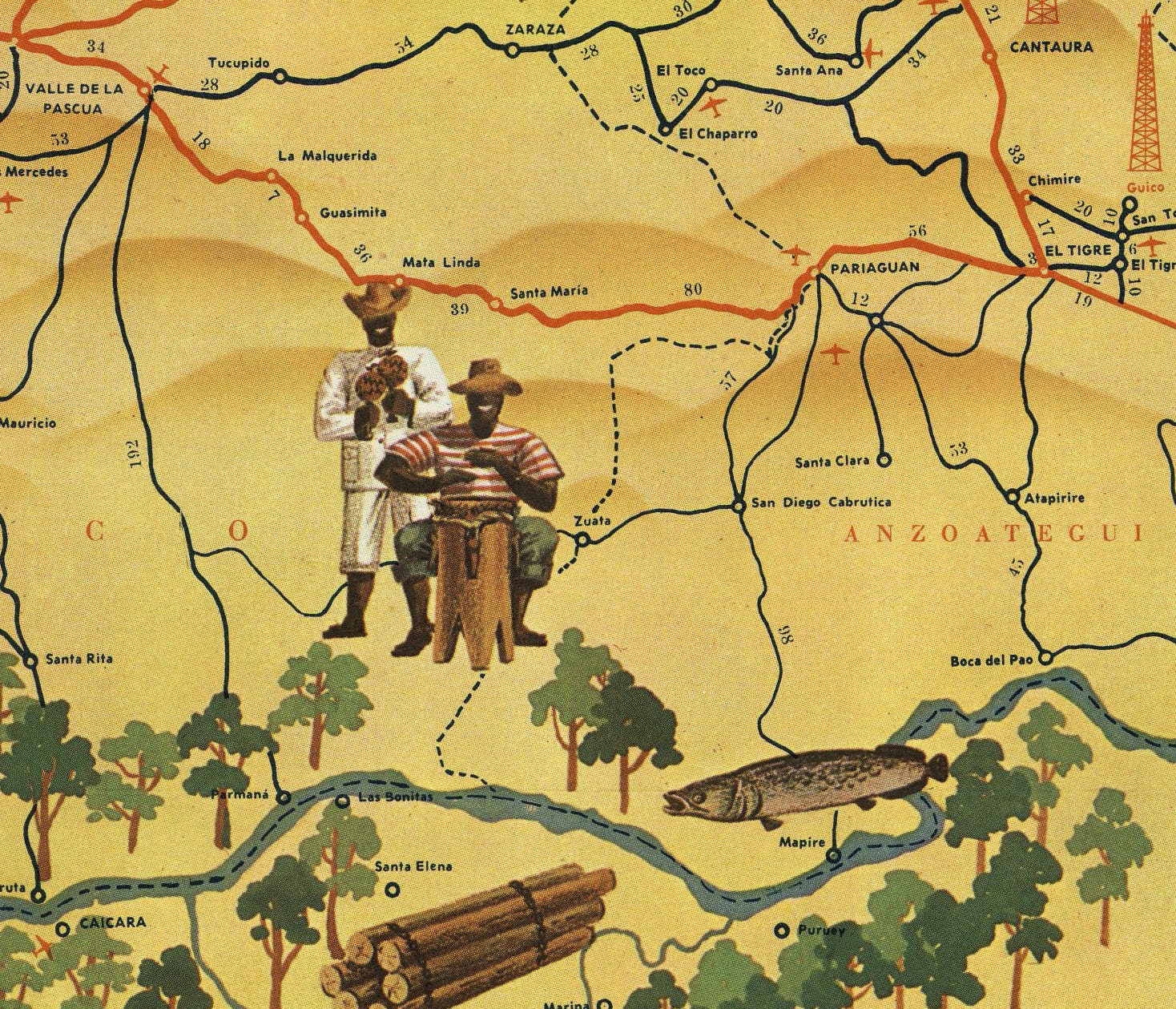 Old Map of Venezuela Vintage Pictorial Map Poster Vintage - Etsy