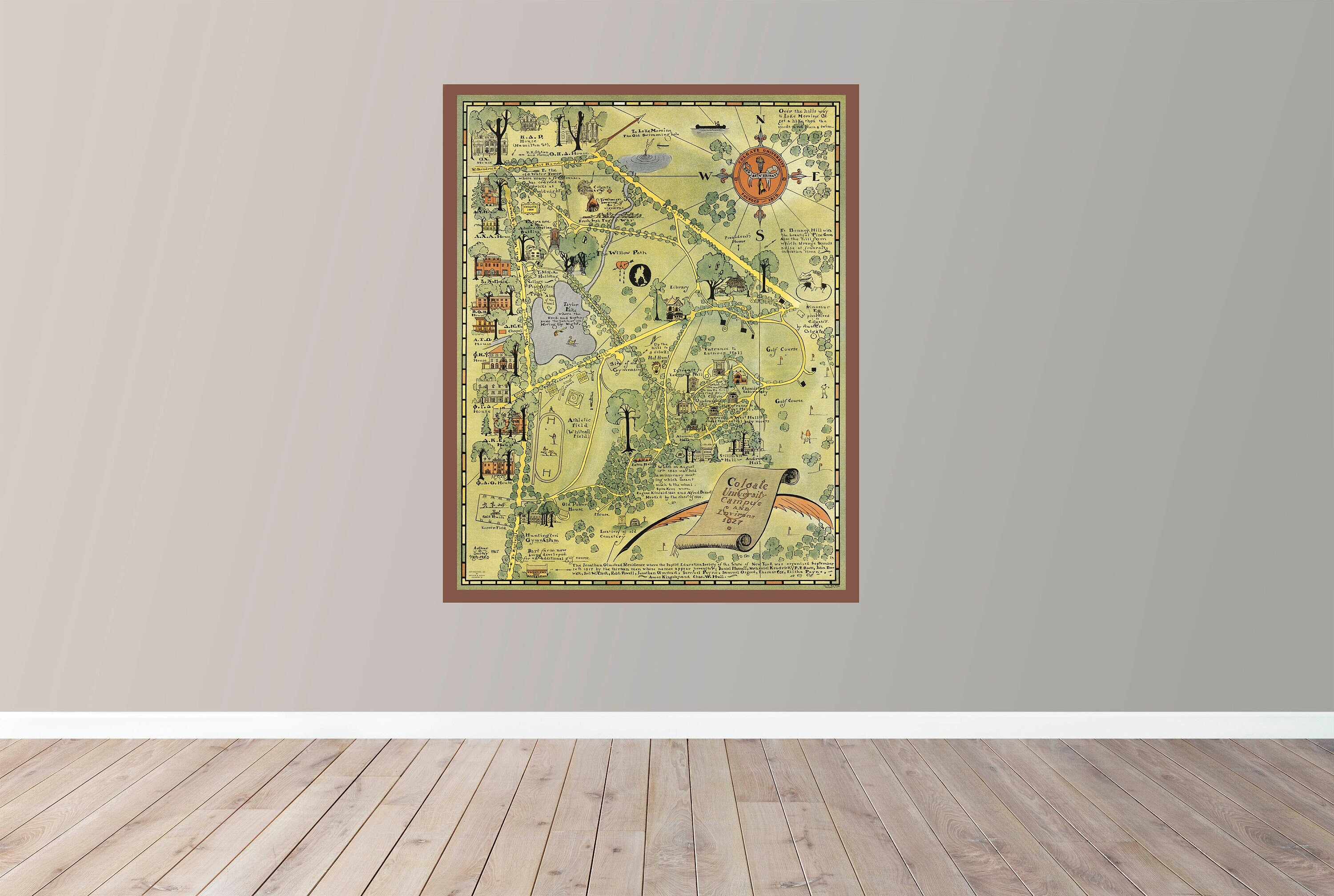 Old Map of Colgate University Campusvintage Map - Etsy