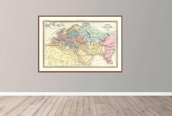Old Map of Medieval Europe Vintage Map Poster Vintage | Etsy