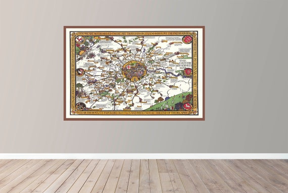 United Kingdom Bus Services Map Vintage Map Poster Vintage | Etsy