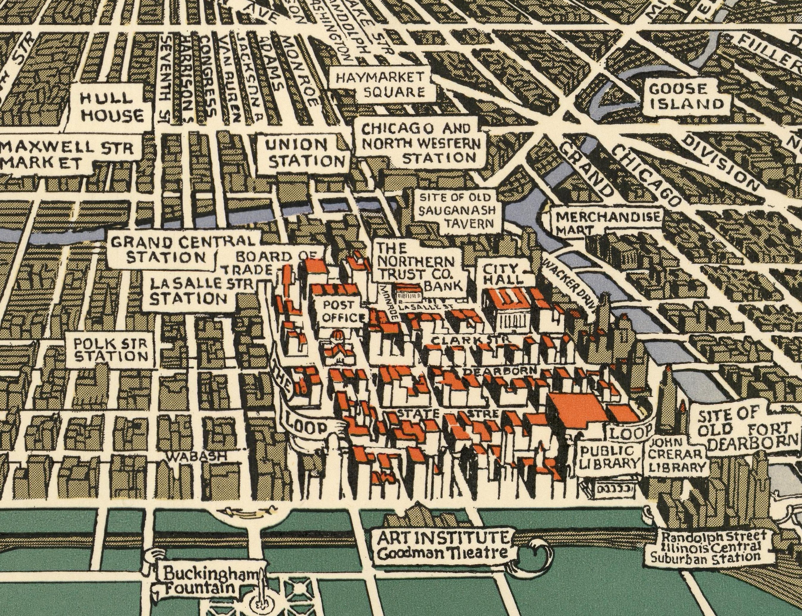 Old Map of Chicago 1933 Vintage Pictorial Map Vintage Map - Etsy