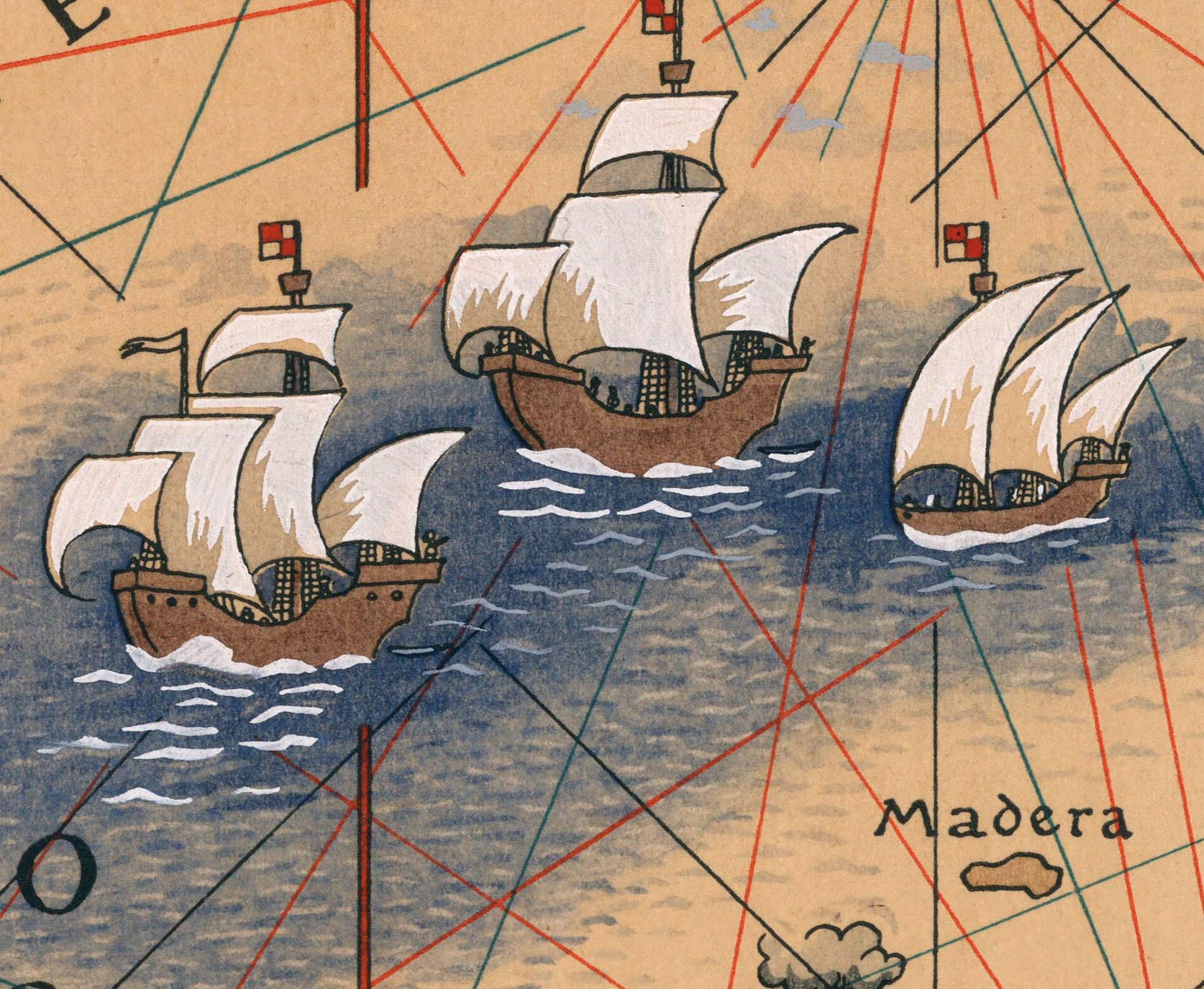 Old Map of Christopher Columbus Vintage Pictorial Poster - Etsy