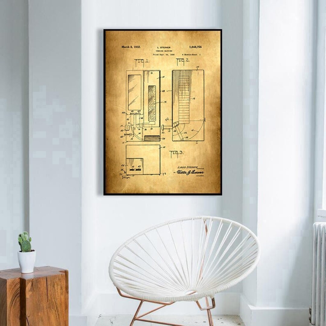 Vending Machine Patent Print, Board Game Poster, Framed Art Print ...