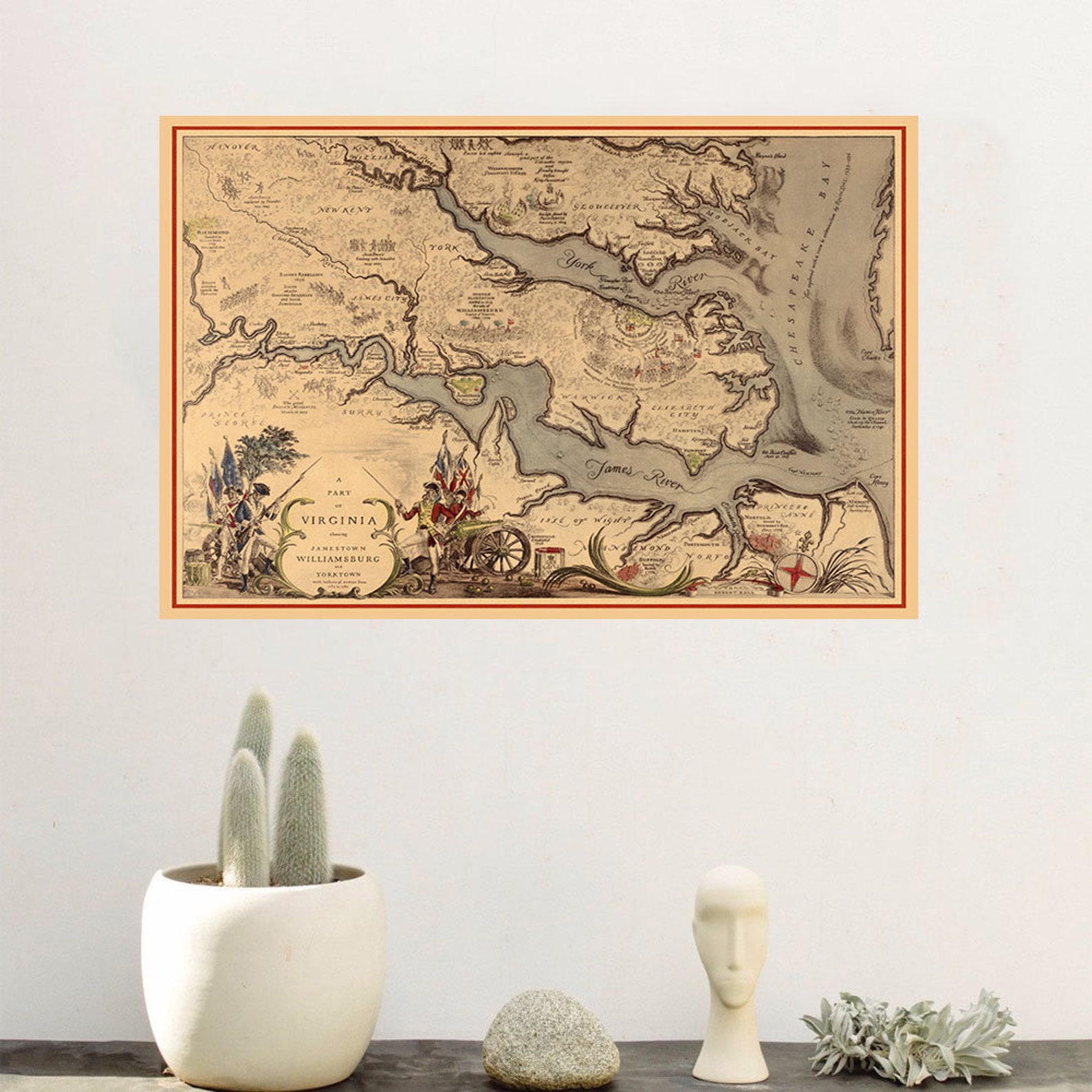 Old Map of Virginia Map of United StatesVintage Map | Etsy