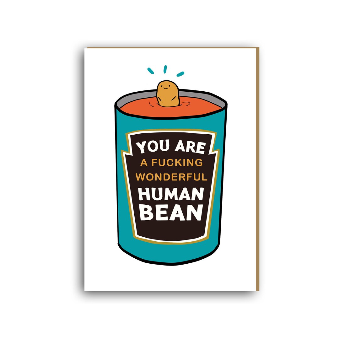 Human Bean Card, Birthday Card, A6 Size, Funny Little Card on Quality ...