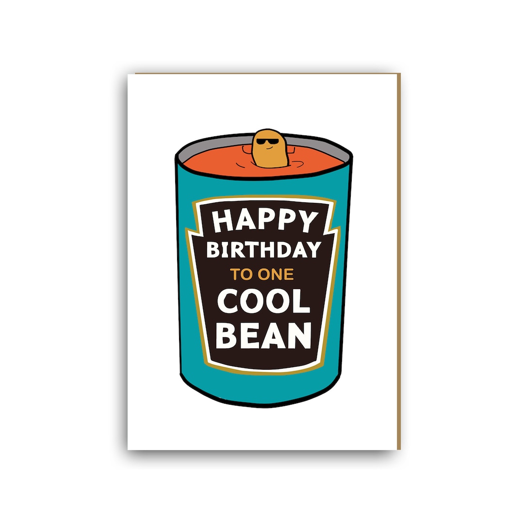 Happy Birthday Card, Happy Birthday Old Bean, Friend Birthday Card, Card for Him, Card for Her ...