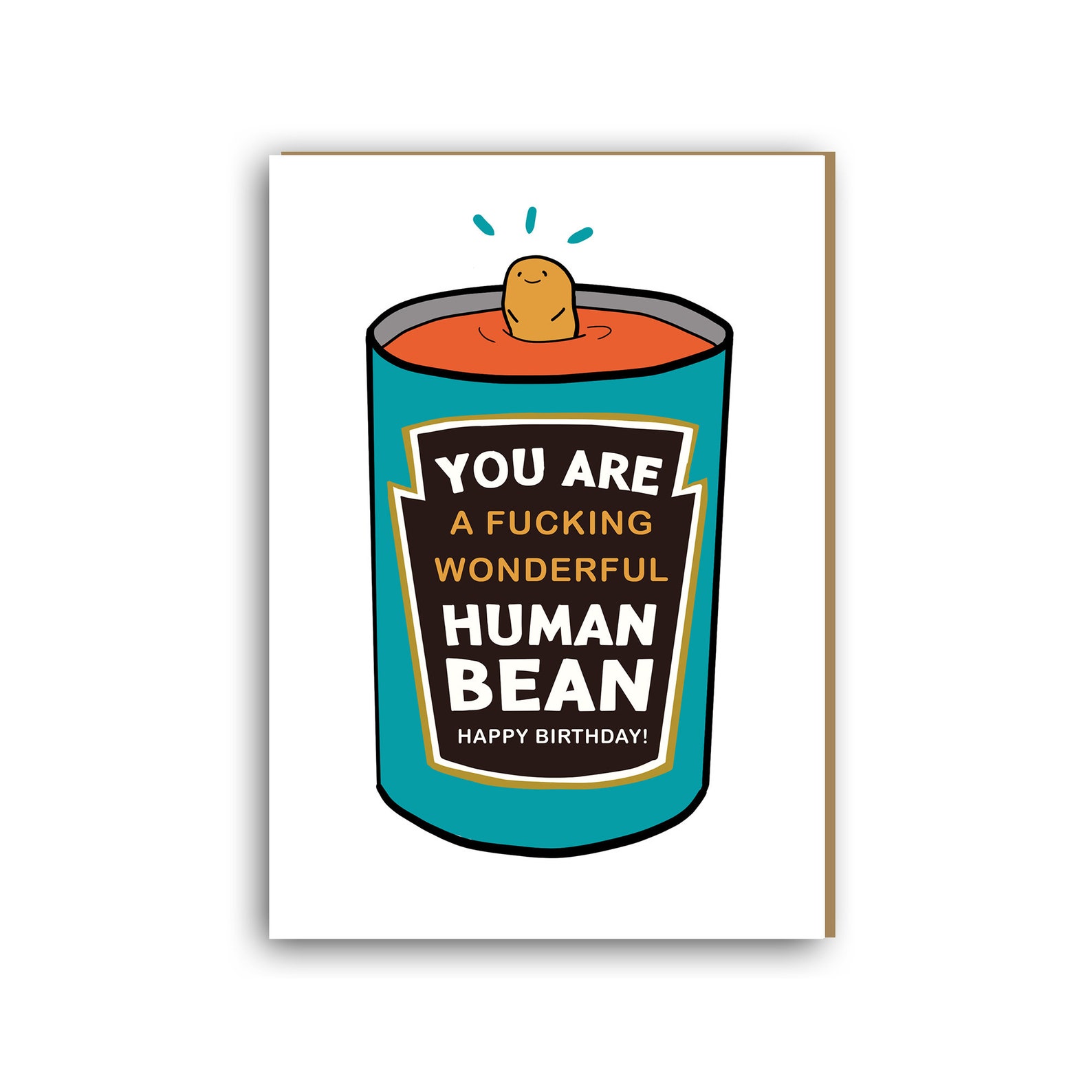 Human Bean Card, Birthday Card, A6 Size, Funny Little Card on Quality ...