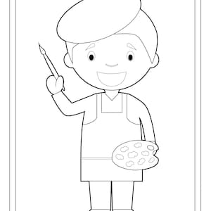 Professions Coloring Book Pages for Kids of 80 Different Professions ...