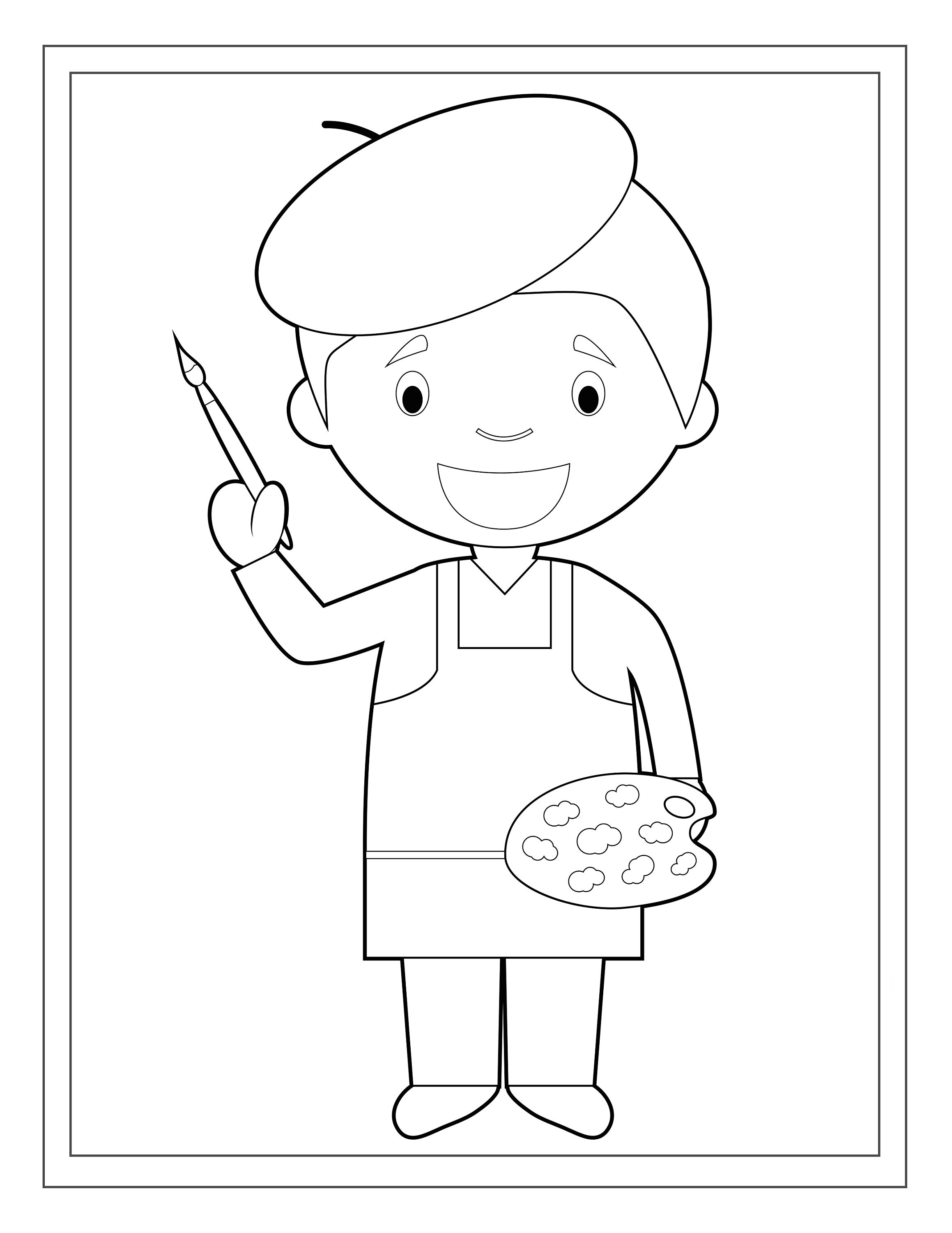 Professions Coloring Book Pages for Kids of 80 Different Professions ...