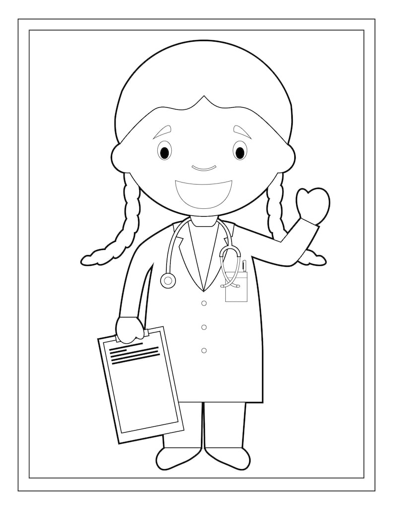 Professions Coloring Book Pages for Kids of 80 Different Professions ...