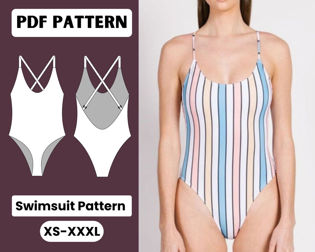 One Piece Swimsuit Swimsuit Pattern Pdf, Sewing Pattern, Bikini Pattern ...