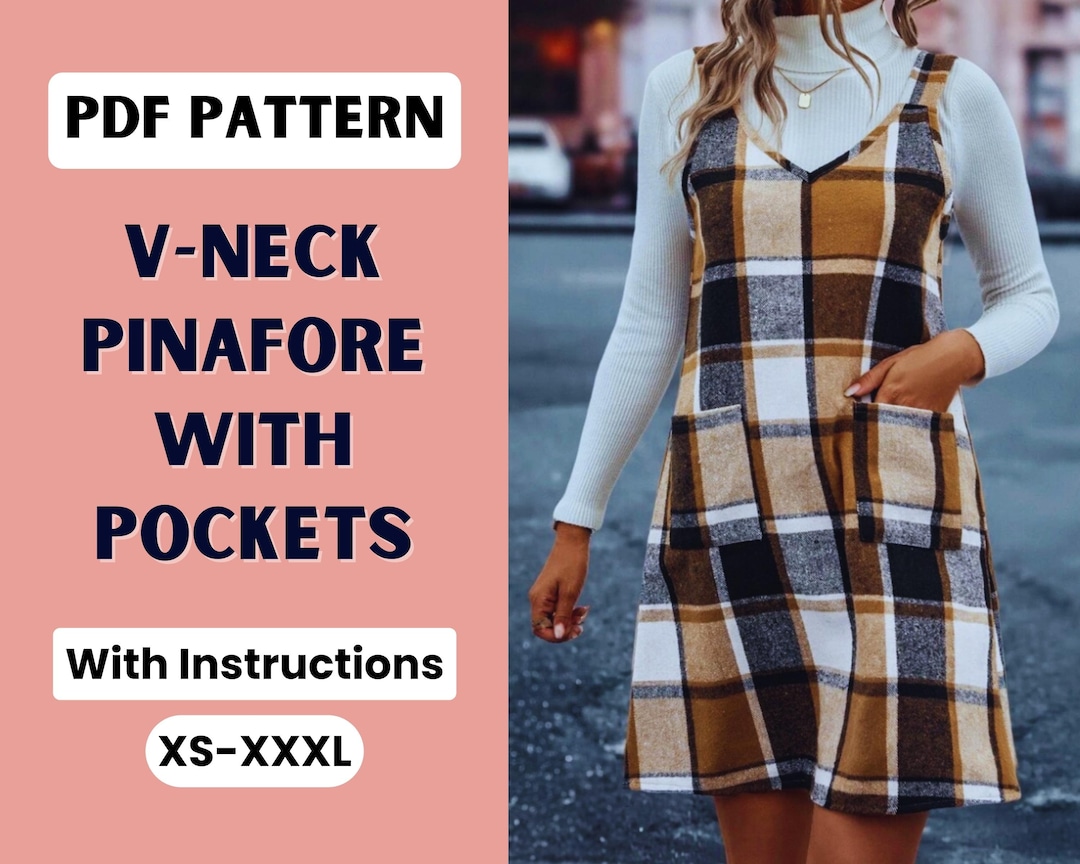 Pinafore Dress Pattern Overall Dress Sewing Pattern for Women Pinafore ...