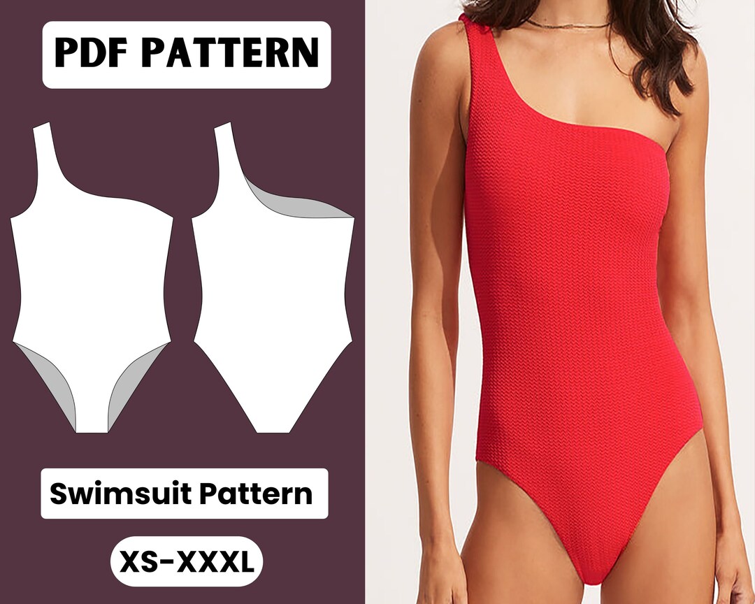 Bikini Pattern Sewing Pattern One Piece Swimsuit Swimwear Pattern Easy