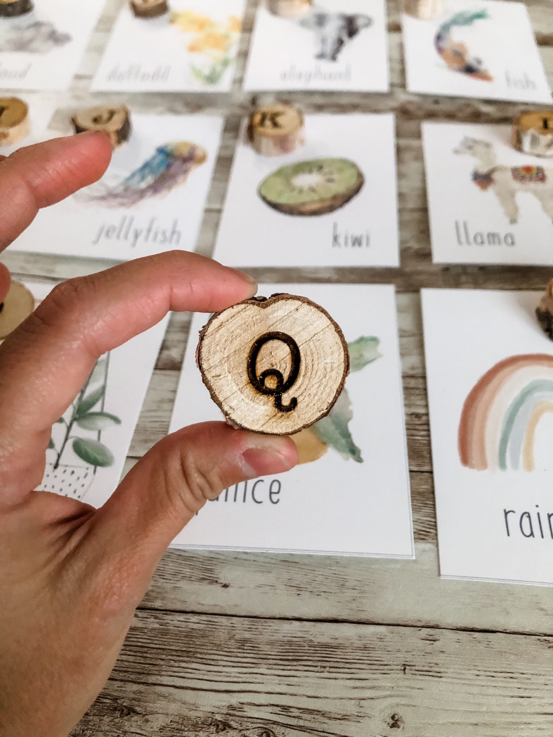 Alphabet Wooden Tiles | Birch Wood Abcs | Montessori Alphabet - Etsy