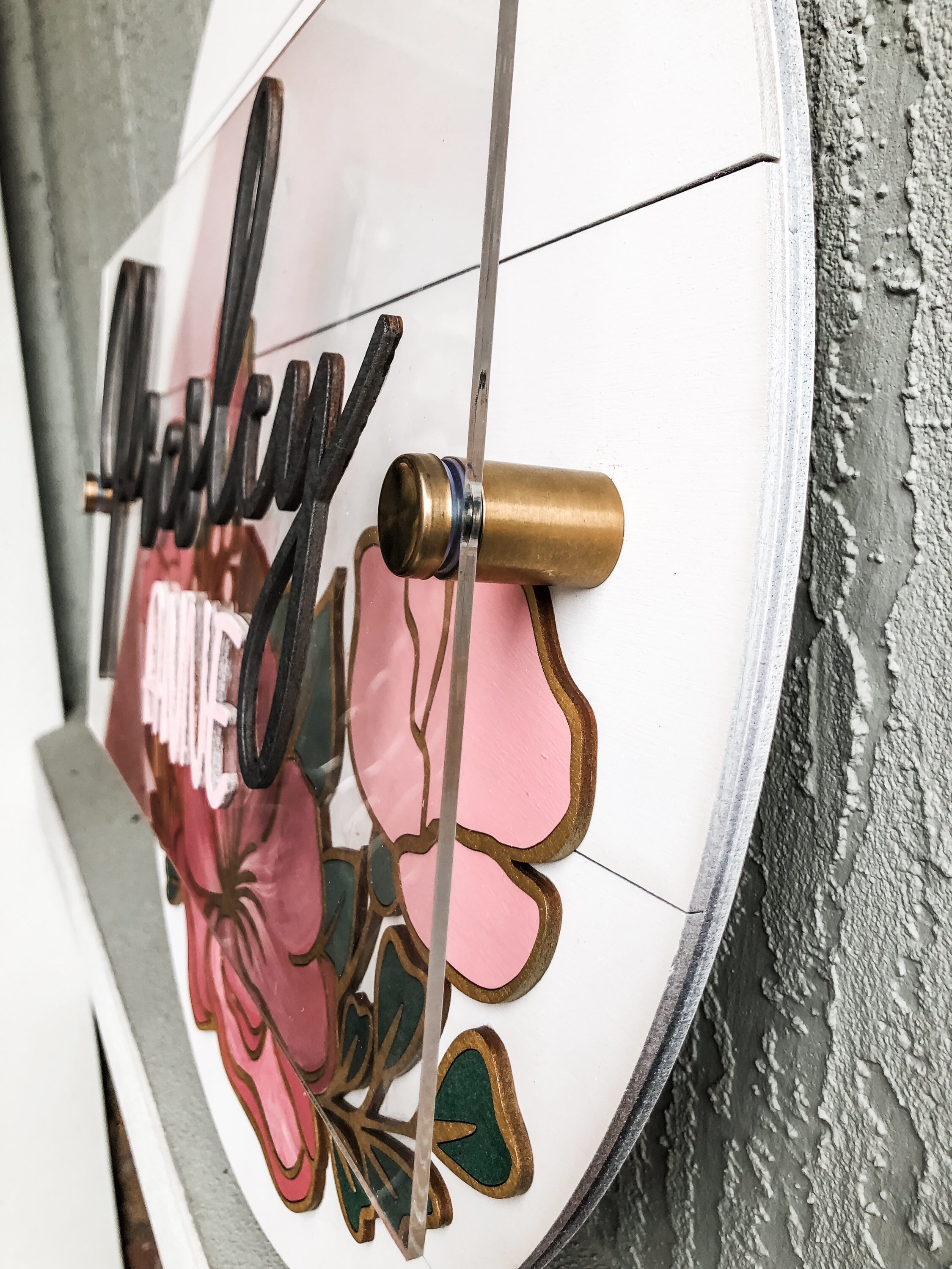 Floral Acrylic Stacked Sign Wooden Custom Name Sign Floral Nursery Sign ...