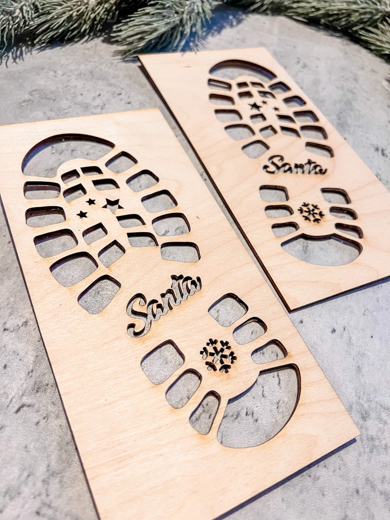 Santa Boot Prints Wooden Santa Boots Stencil - Etsy