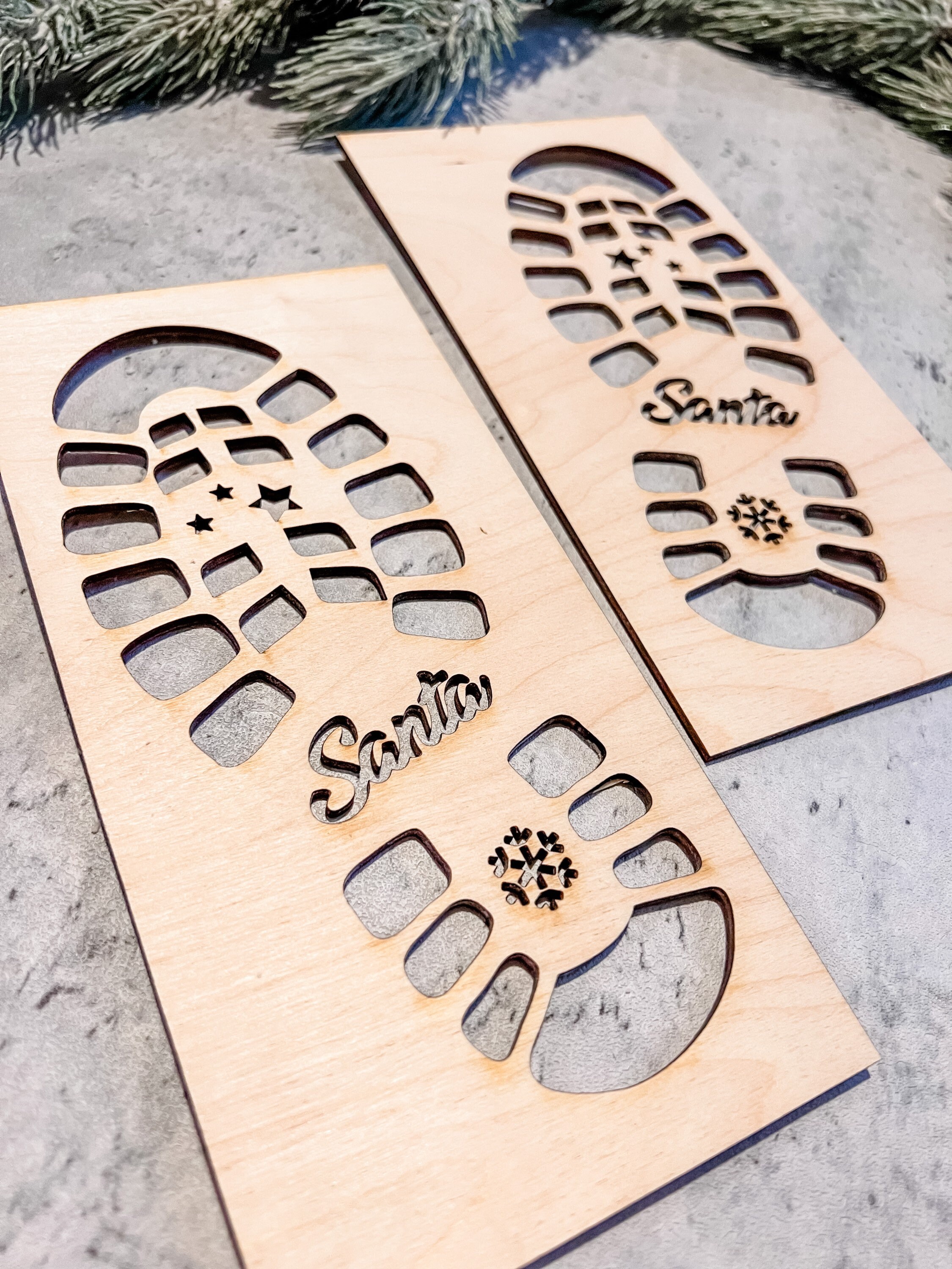 Santa Boot Prints Wooden Santa Boots Stencil - Etsy