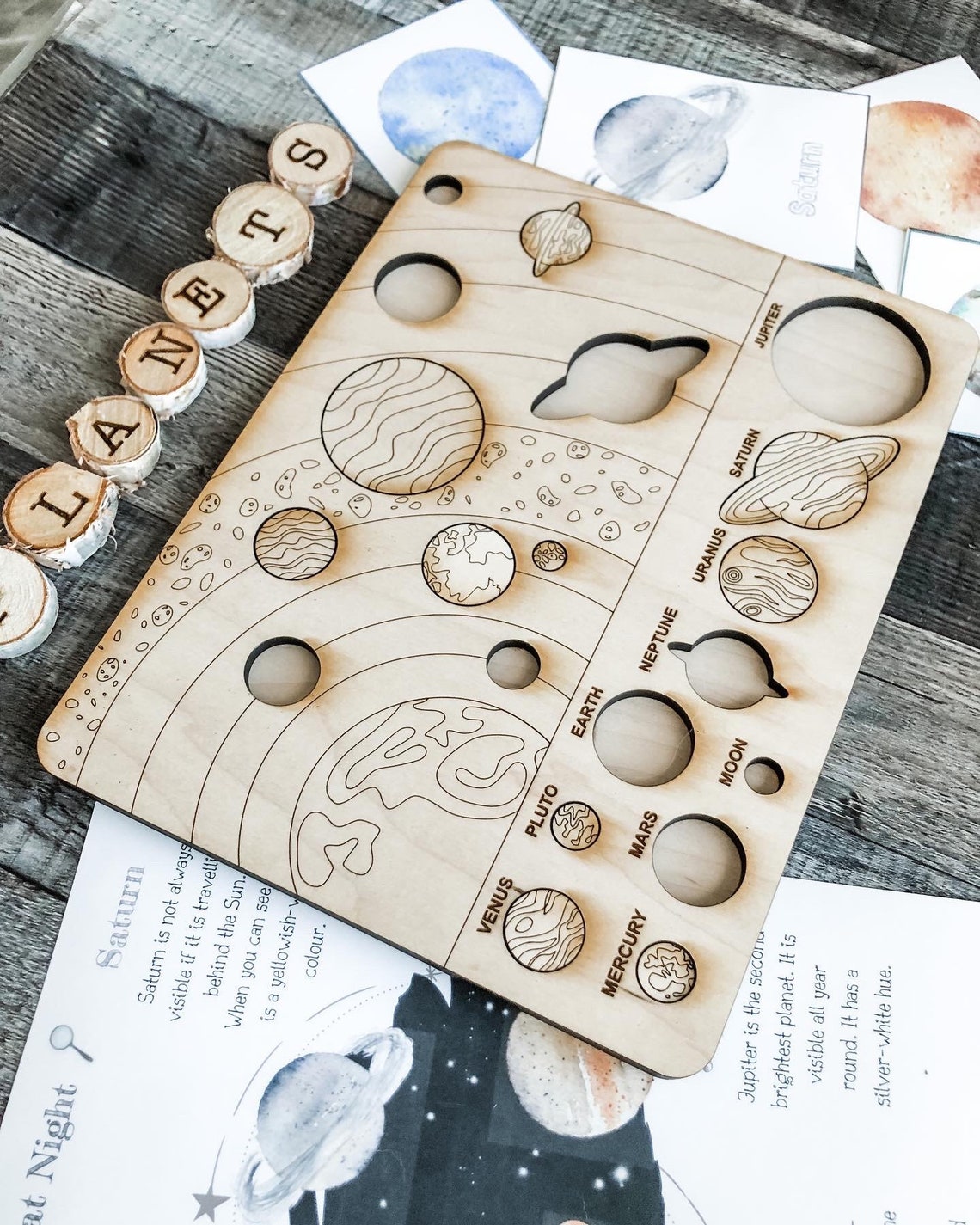 Solar System Puzzle Montessori Puzzle Planets Puzzle | Etsy