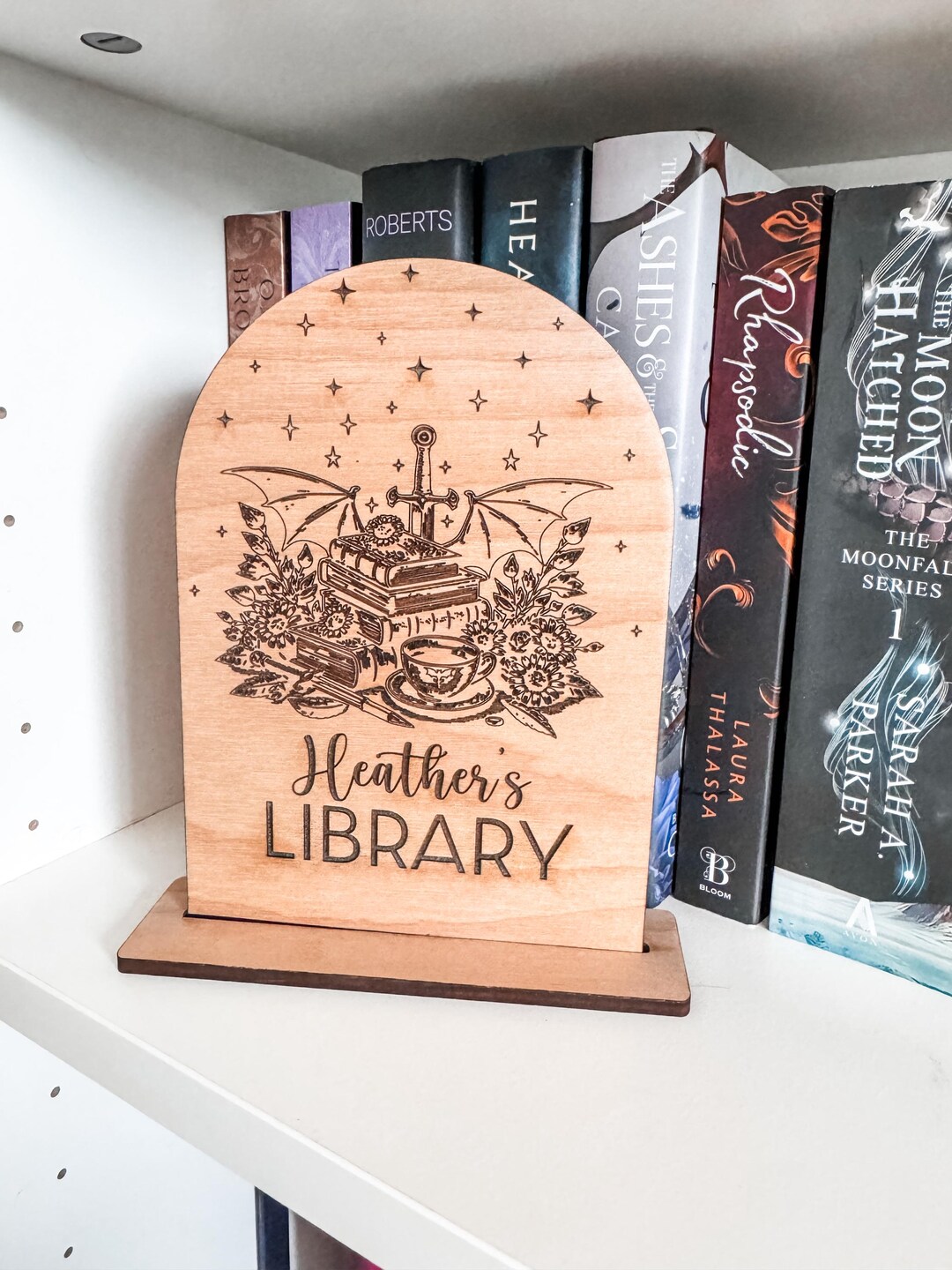 Library Book Shelf Sign | Custom Book Sign | Library Sign - Etsy