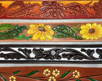 Painted Leather Belt - Etsy