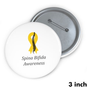 Spina Bifida Awareness Pin Button With Teal or Yellow Ribbon - Etsy