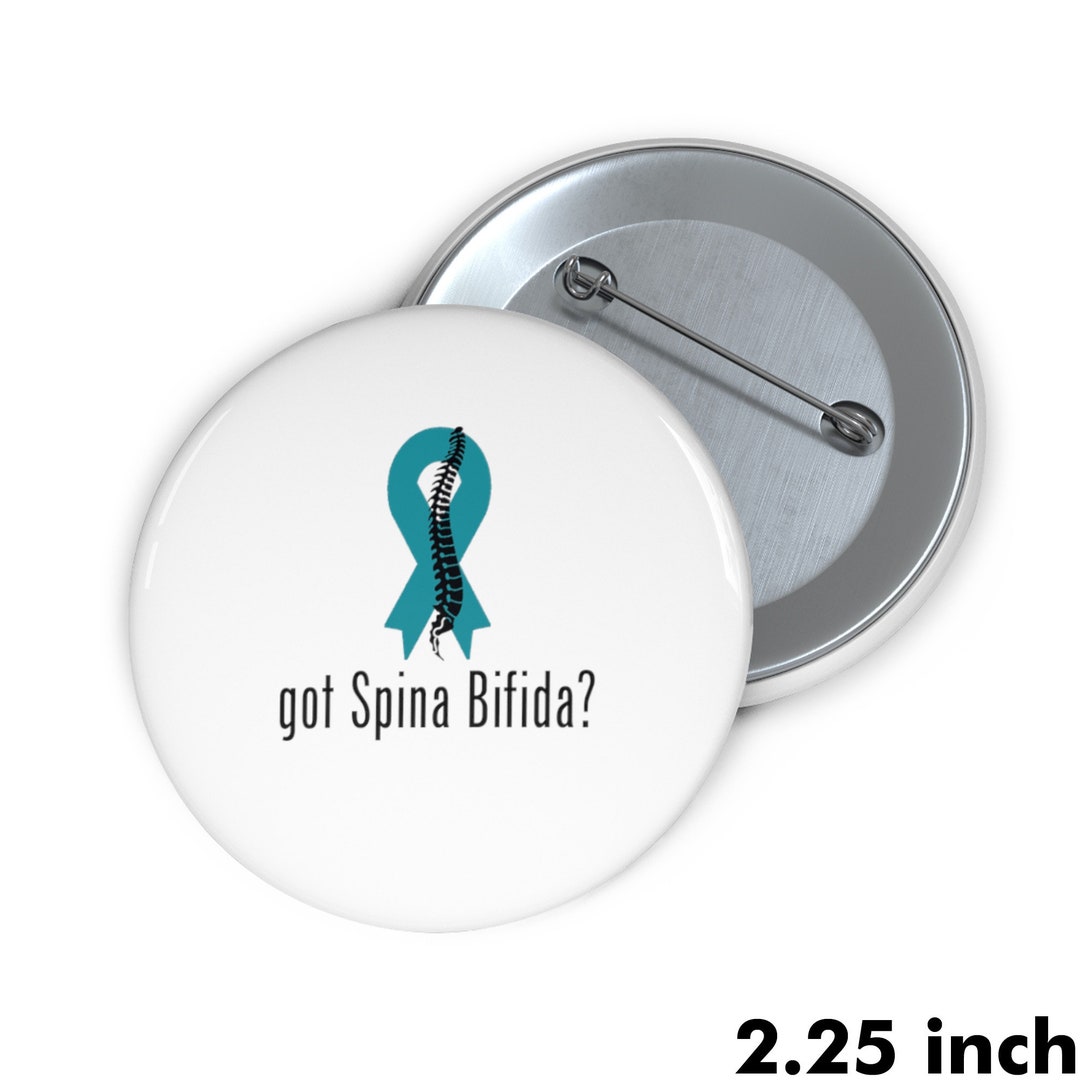 Got Spina Bifida? Pin Button With Teal or Yellow Ribbon - Etsy