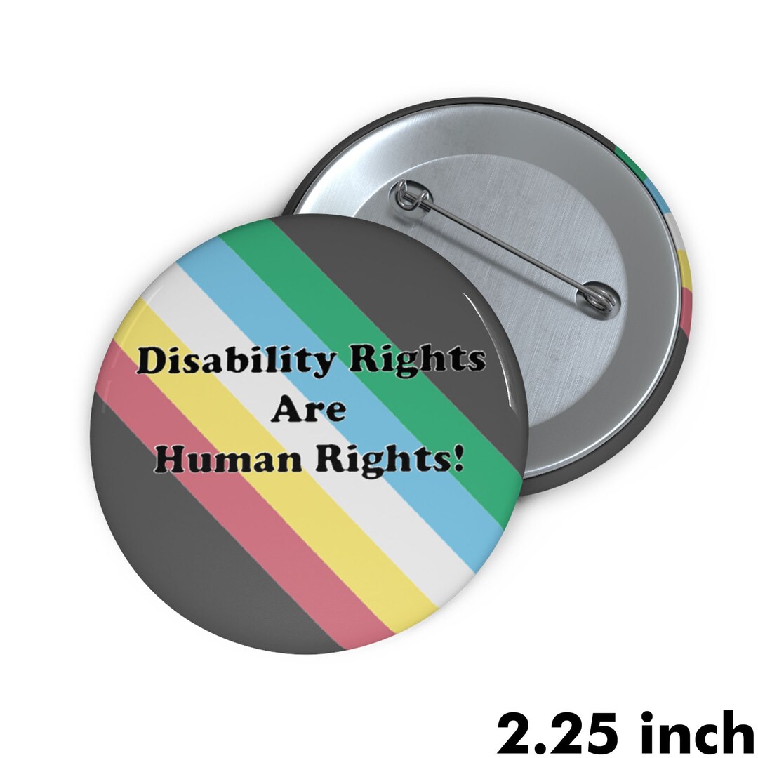 Disability Rights Are Human Rights Disability Pride Flag Pin Button - Etsy