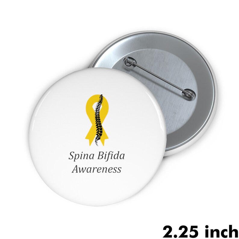 Spina Bifida Awareness Pin Button With Teal or Yellow Ribbon - Etsy