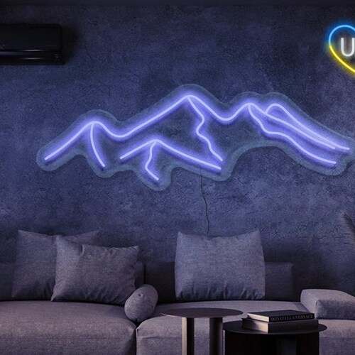 Mountain Neon Sign Blue Mountain Led Light Sign Neon Light - Etsy