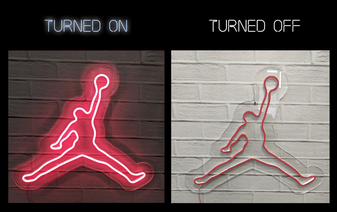 Air jordan neon sign art Jordan logo wall art Air jordan | Etsy