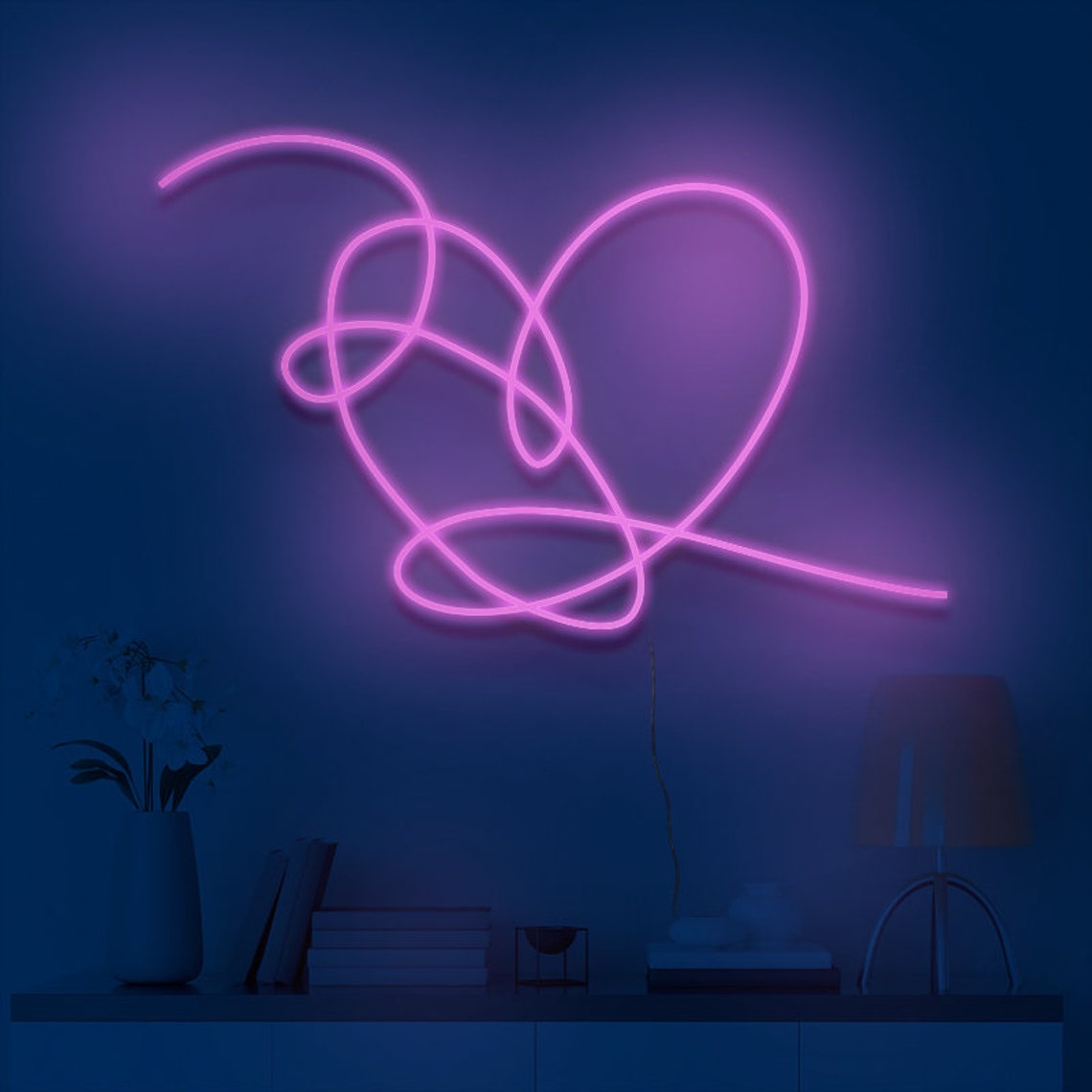 Heart Led Light Wall Art Neon Led Sign Room Decor Heart Neon - Etsy