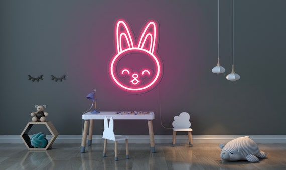 Bunny Neon Signneon Sign Bedroom Kidskids Neon Sign | Etsy