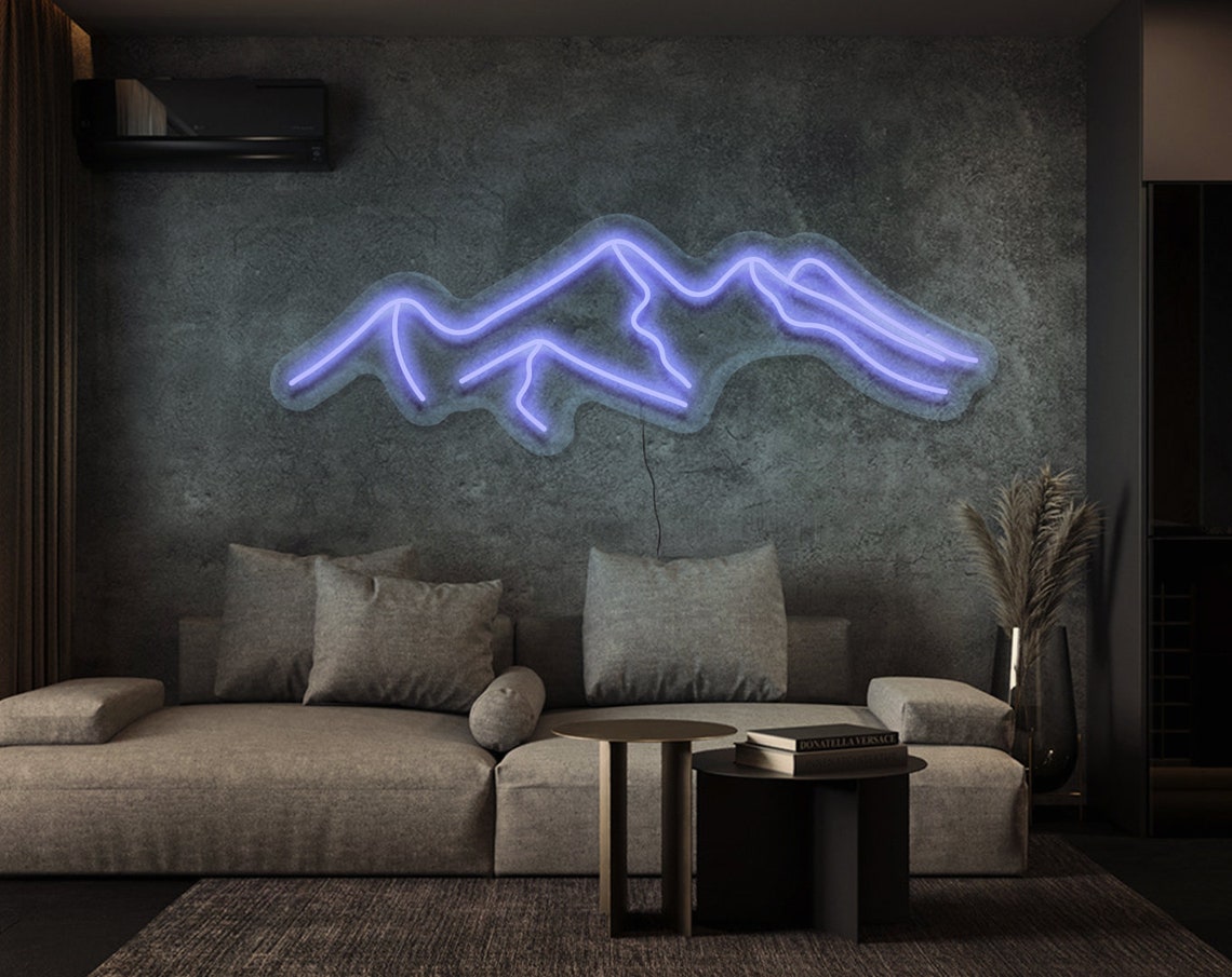 Mountain Neon Sign Blue Mountain Led Light Sign Neon Light - Etsy