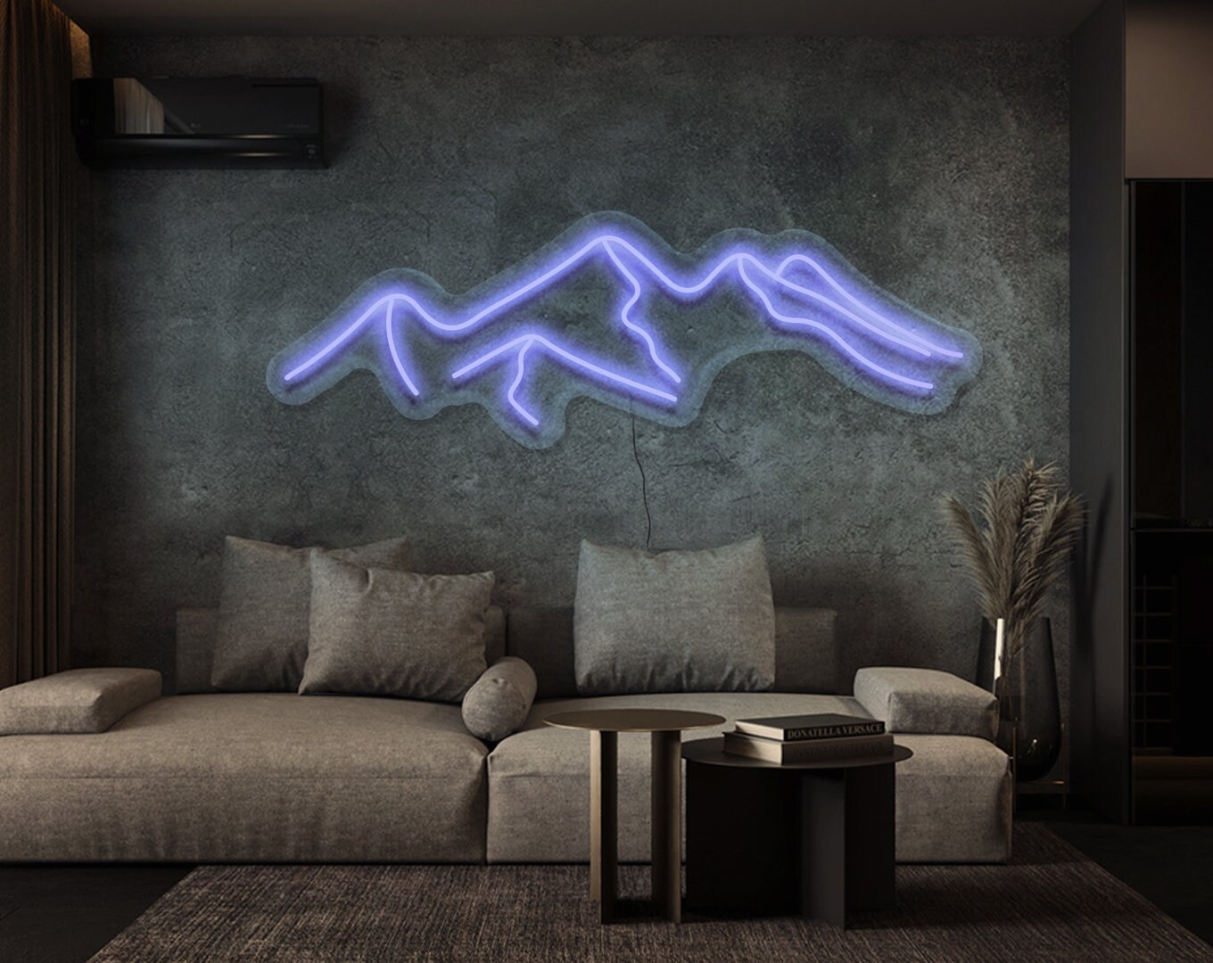 Mountain Neon Sign, Blue Mountain Led Light Sign, Neon Light Mountain ...