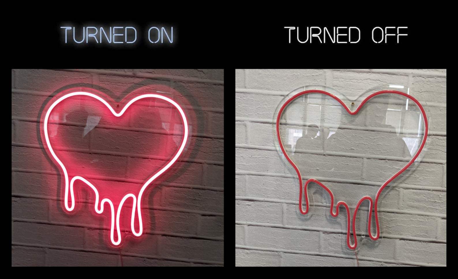 Dripping Heart Neon Sign, Neon Sign Bedroom Heart, Neon Light Heart ...