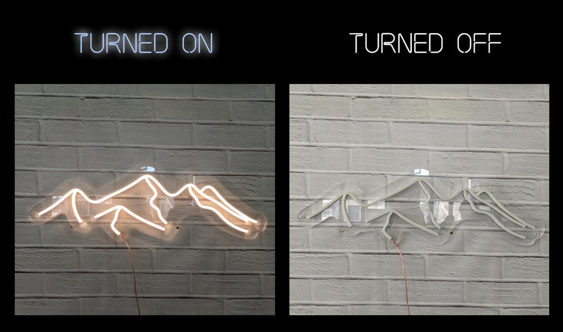 Mountain Neon Sign, Blue Mountain Led Light Sign, Neon Light Mountain ...