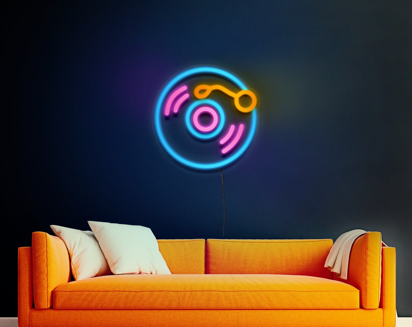 Vinyl Neon Sign Now Playing Neon Sign Bedroom Vinyl Record | Etsy