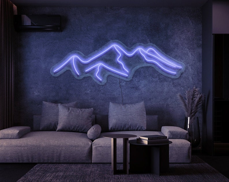 Mountain Neon Sign Blue Mountain Led Light Sign Neon Light - Etsy