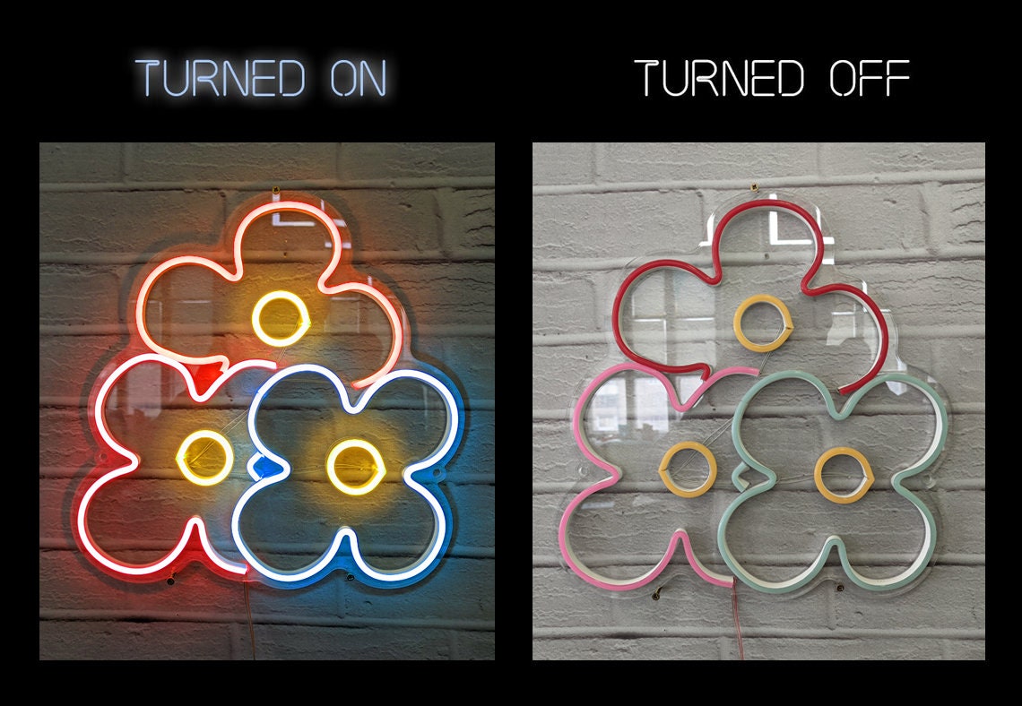 Flower Neon Sign Bedroom Flower Neon Light up Sign Flower - Etsy