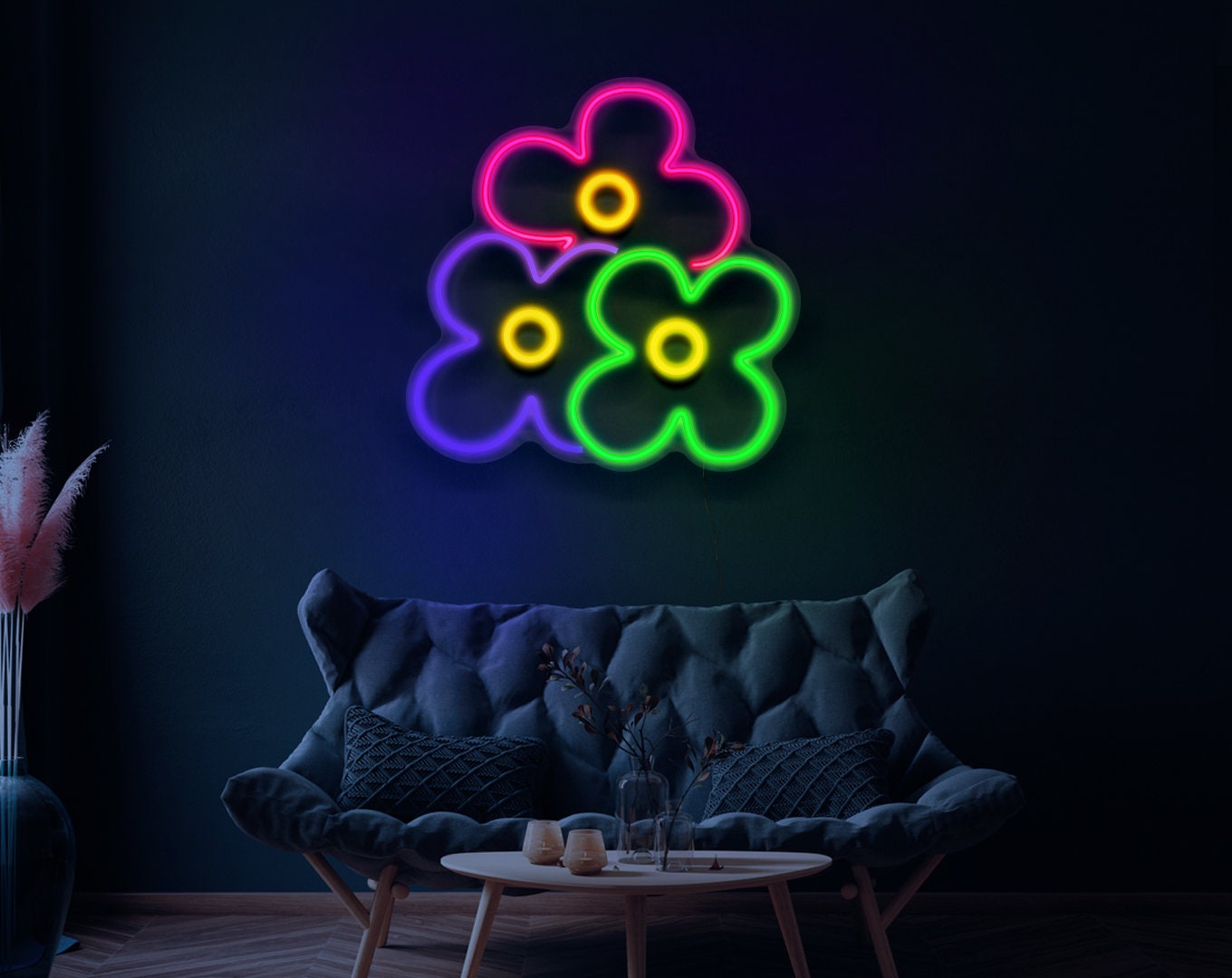 Flower Neon Sign Bedroom Flower Neon Light up Sign Flower - Etsy