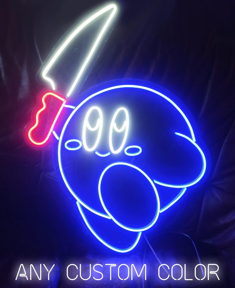 Kirby Neon Sign, Kirby Lamp, Kirby Anniversary Gift for Him, Kirby Wall ...