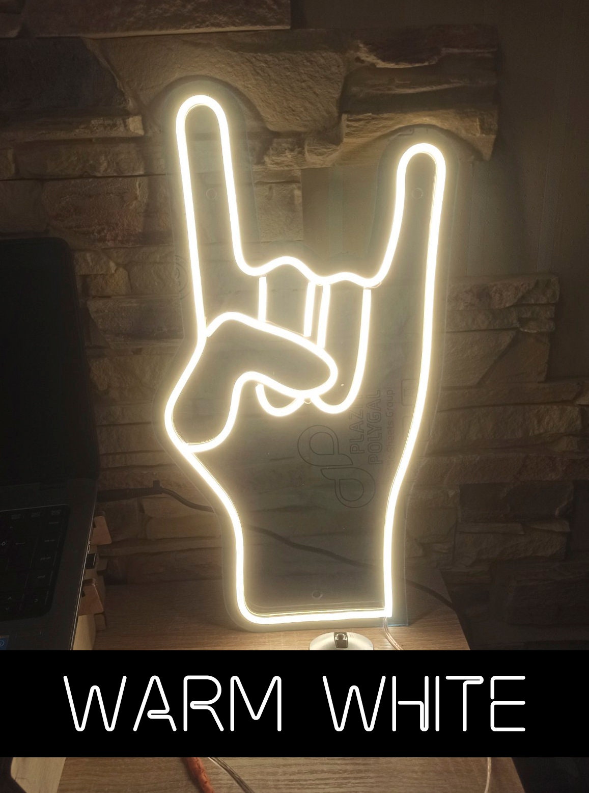 Rock Hand Neon Sign, Hook Em Horns Wall Decor, Hand Gesture Neon Rock ...