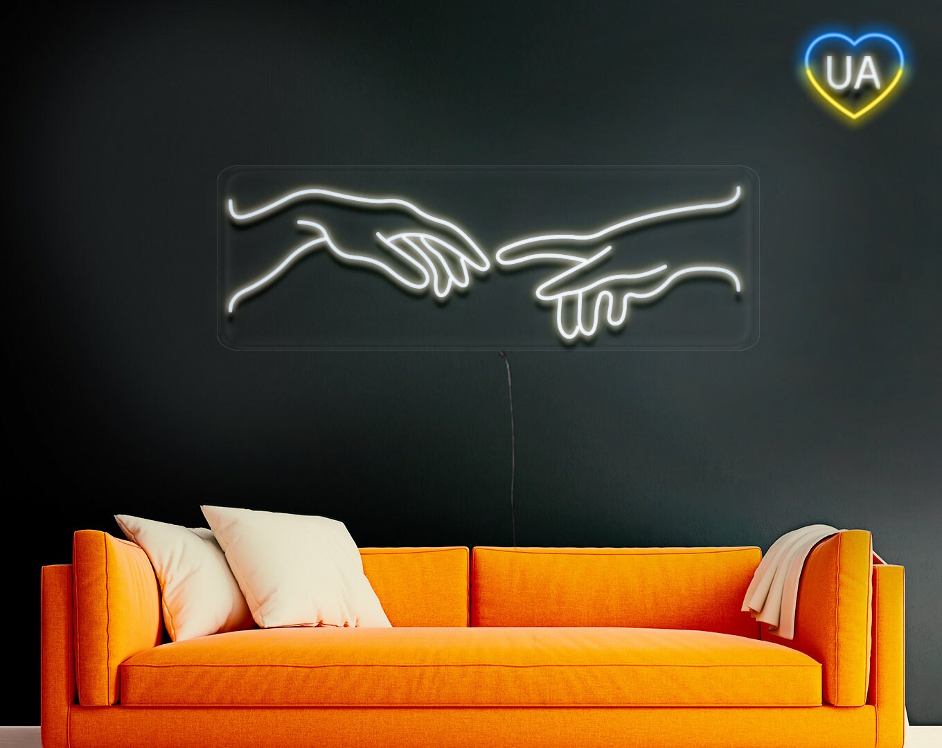 Hand of God Neon Sign, God Hand Neon Sign Light, Creation of Adam Neon ...