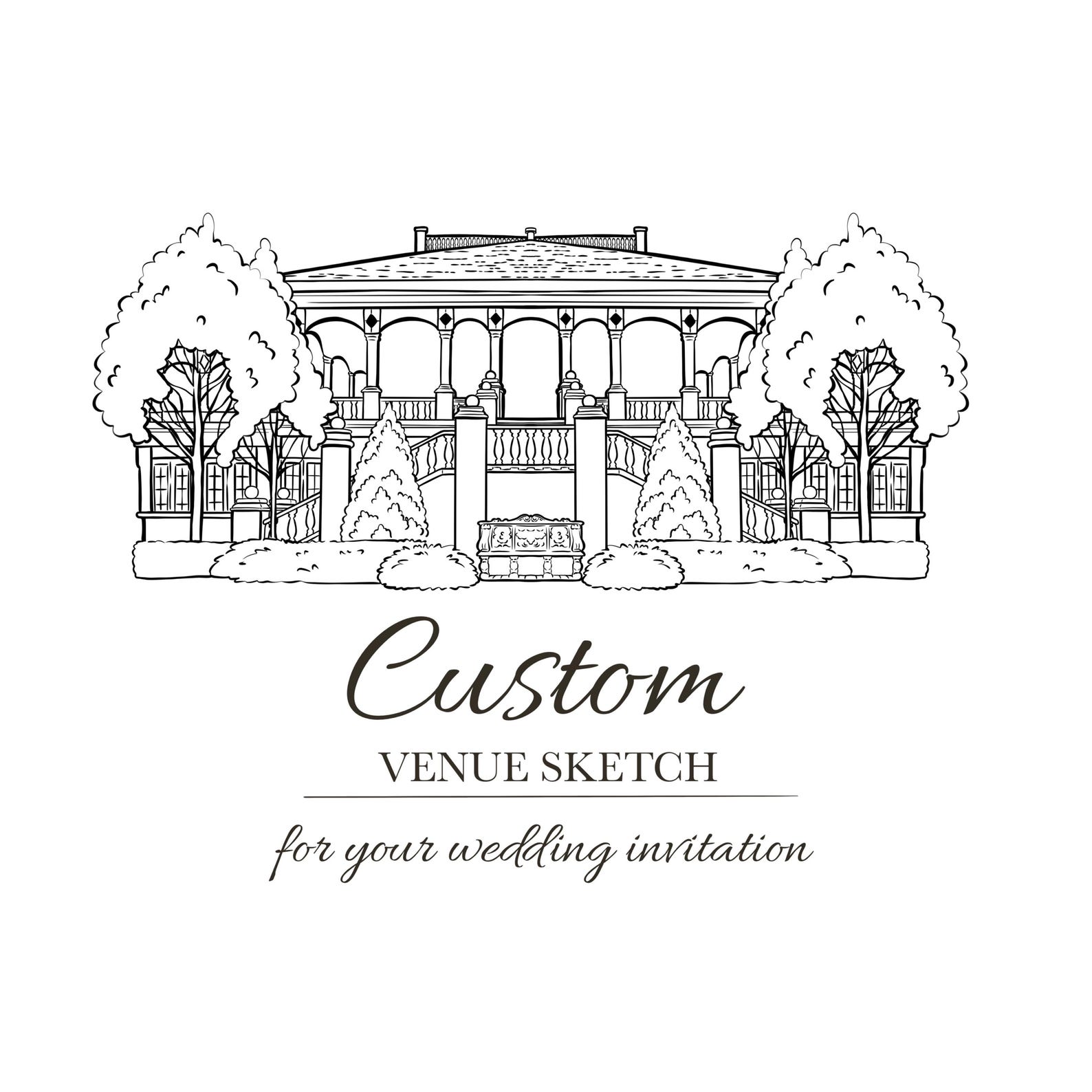 Custom Wedding Venue Illustration, Hand-drawn Venue Sketch - Etsy