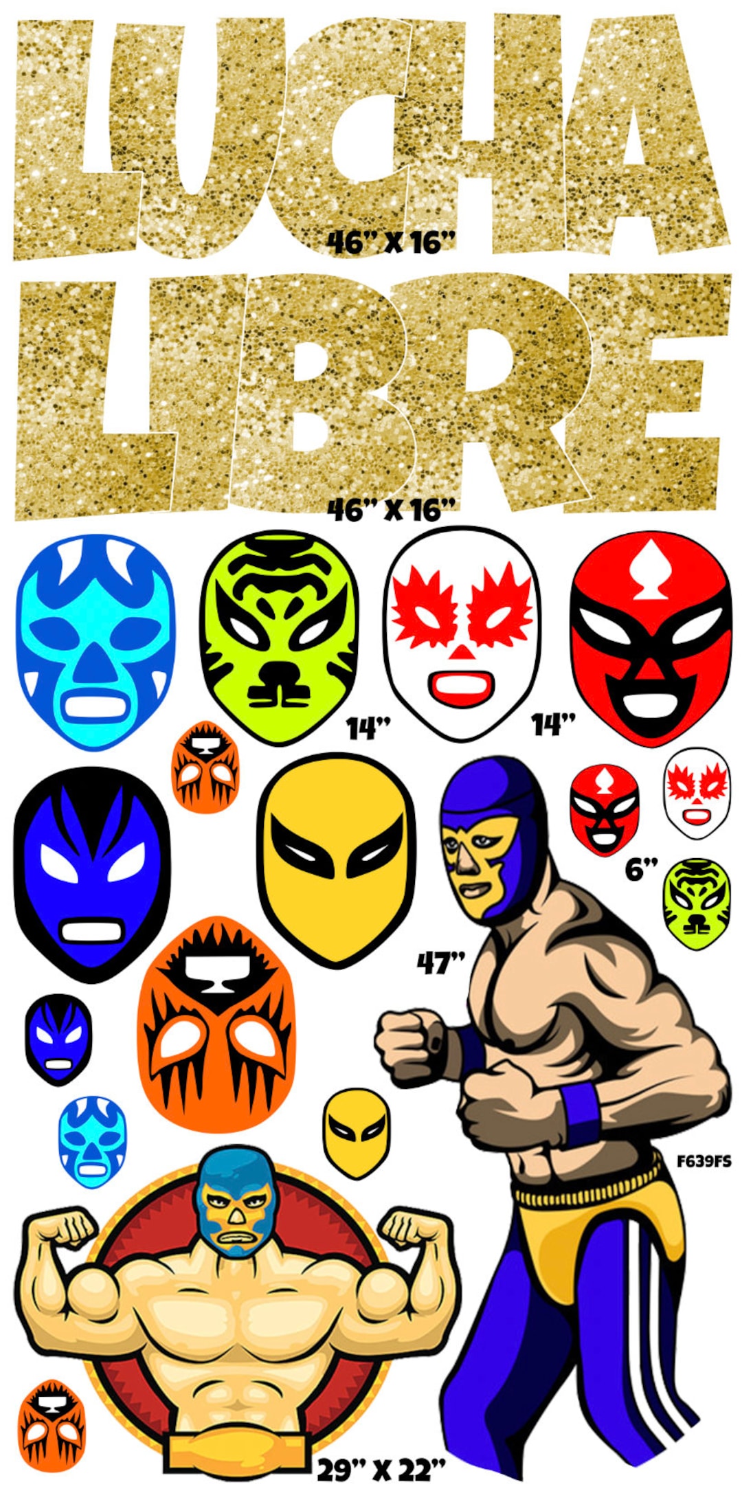 Mexican Wrestling Luchador Lucha Libre Themed Flair Yard Cards - Etsy