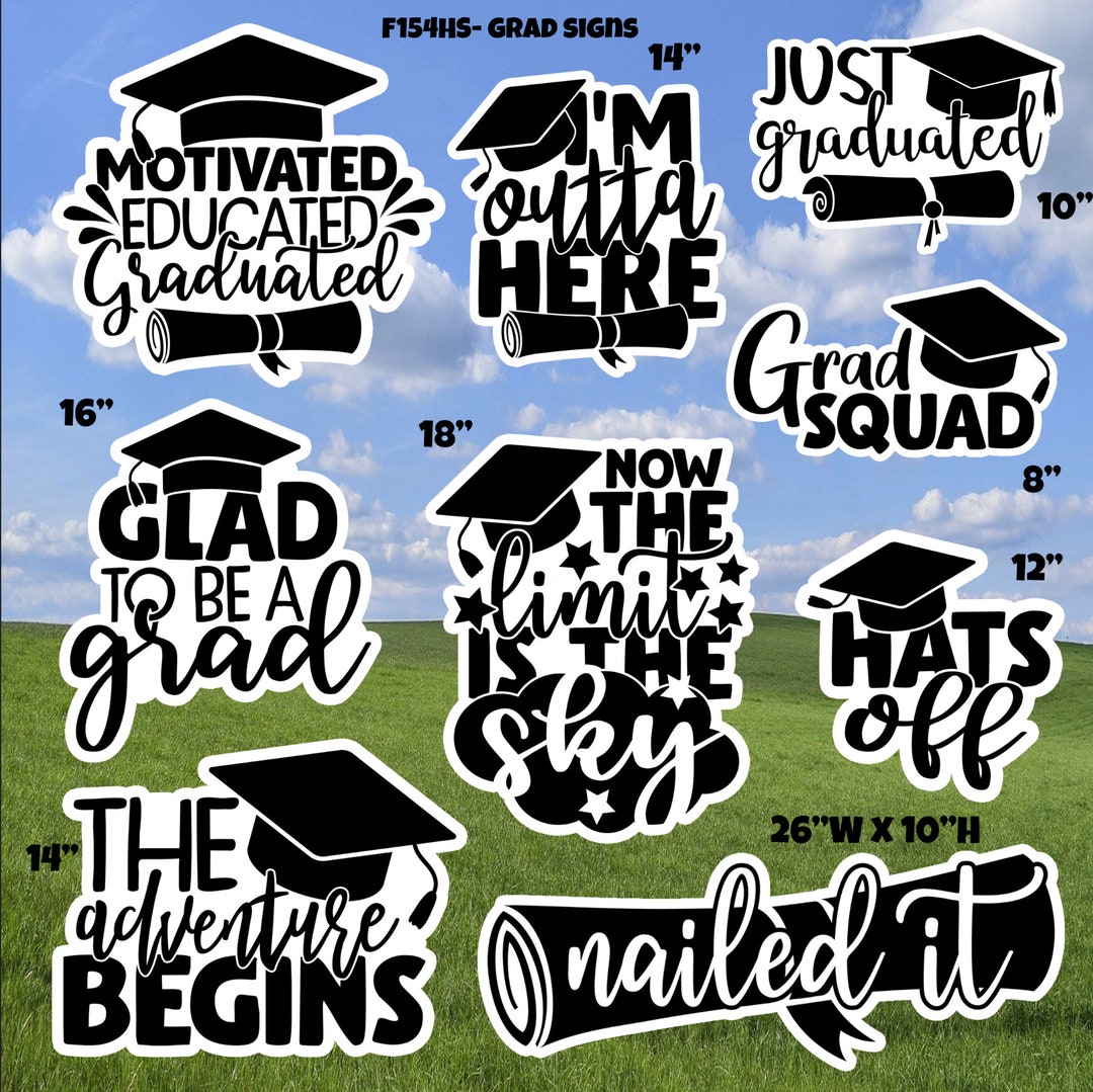 Graduation Signs Black & White Half Sheet Yard Cards (F154HS) - Etsy