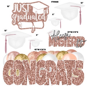 CONGRATS She Mastered It Graduation Flair & Sign Half Sheet Yard Cards ...
