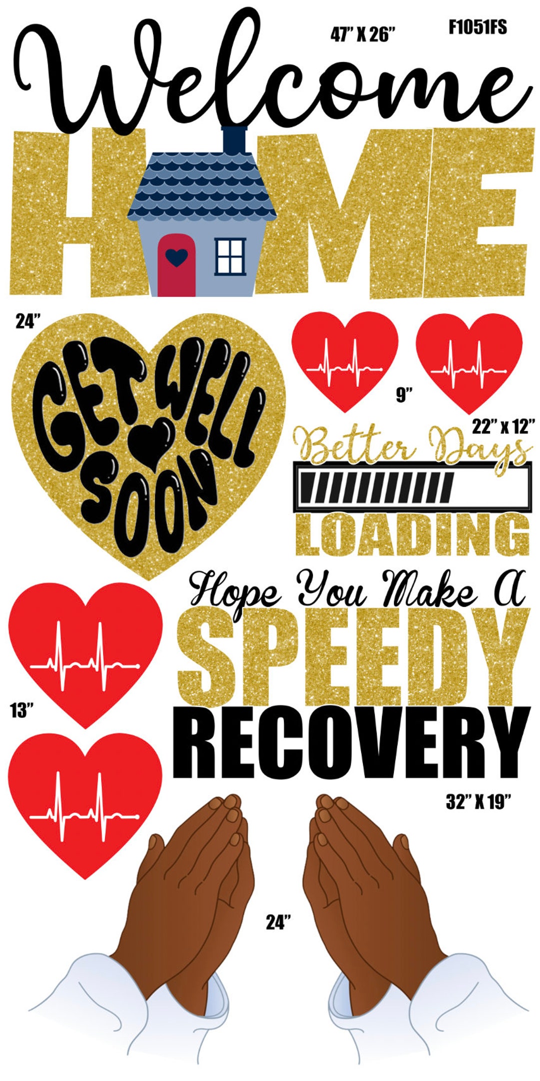 Welcome Home, Get Well Soon, Speedy Recovery Yard Cards (F1051FS) - Etsy