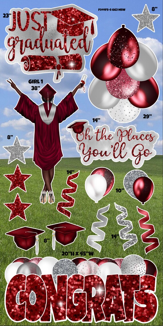 Graduation Maroon Silver & White CONGRATS Flair Girl or Boy | Etsy