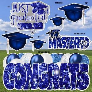 CONGRATS She Mastered It Graduation Flair & Sign Half Sheet Yard Cards ...